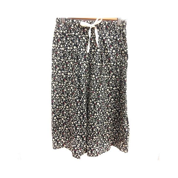 オールオブミー all of me スカート フレア ミモレ ロング 総柄 ウエストマーク 黒 ブラック /RT ●RY レディース【表記サイズ】サイズ表記なし(実寸サイズをご覧ください)【実寸サイズ】ウエスト：約62cm　ヒップ：約80c...