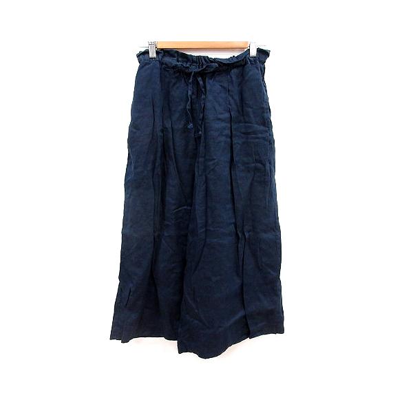 ピアチェーレ piacere ワイドパンツ 麻 リネン ウエストマーク 紺 ネイビー /RT ●RY レディース【ブランド】ピアチェーレ piacere【表記サイズ】サイズ表記なし(実寸サイズをご覧ください)【実寸サイズ】ウエスト：約64c...