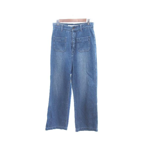 ニコアンド Niko and.. JEANS デニムパンツ ジーンズ ワイド ワーク M 青 ブルー /AU レディース【ブランド】ニコアンド Niko and..【表記サイズ】M【実寸サイズ】ウエスト：約65cm　もも幅：約29cm　裾幅...