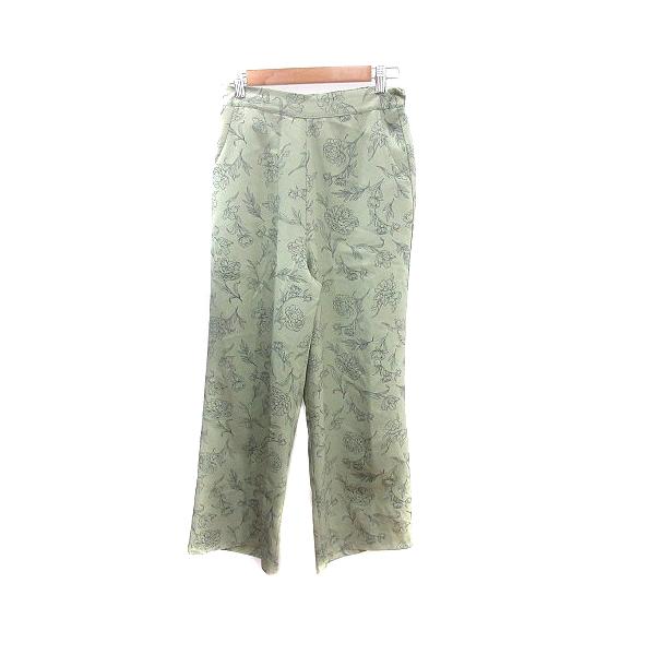 ナイスクラップ NICE CLAUP continuer de NICE CLAUP ワイドパンツ イージー 花柄 F カーキ 緑 グリーン /AU レディース【ブランド】ナイスクラップ NICE CLAUP【表記サイズ】F【実寸サイズ】ウ...