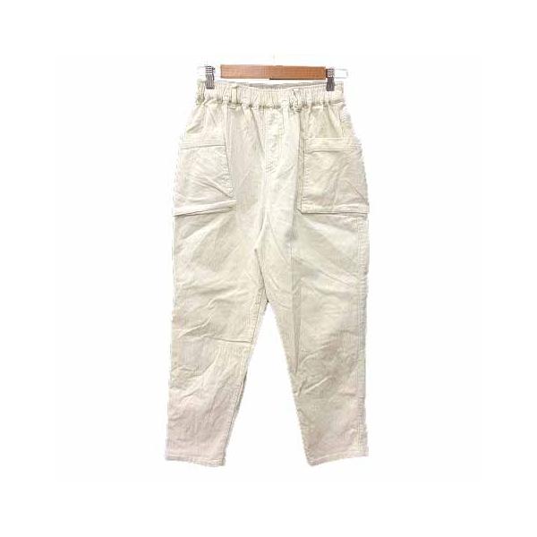 ブルチェーロ Blucielo テーパードパンツ コーデュロイ F 白 ホワイト /YK レディース【表記サイズ】F（日本サイズフリーサイズ）【実寸サイズ】ウエスト：約55〜cm　もも幅：約27cm　裾幅：約15cm　股上：約30.5cm　...