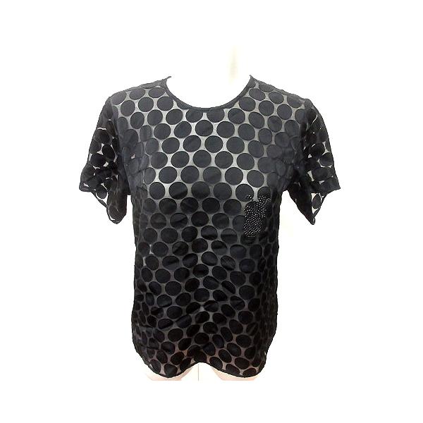 ソフィー ヒュルム Sophie Hulme シャツ ブラウス 半袖 ドット M 黒 ブラック /RT レディース【表記サイズ】M【実寸サイズ】肩幅：約37cm　身幅：約46cm　着丈：約60cm　袖丈：約20cm　　【素材】ポリエステル1...