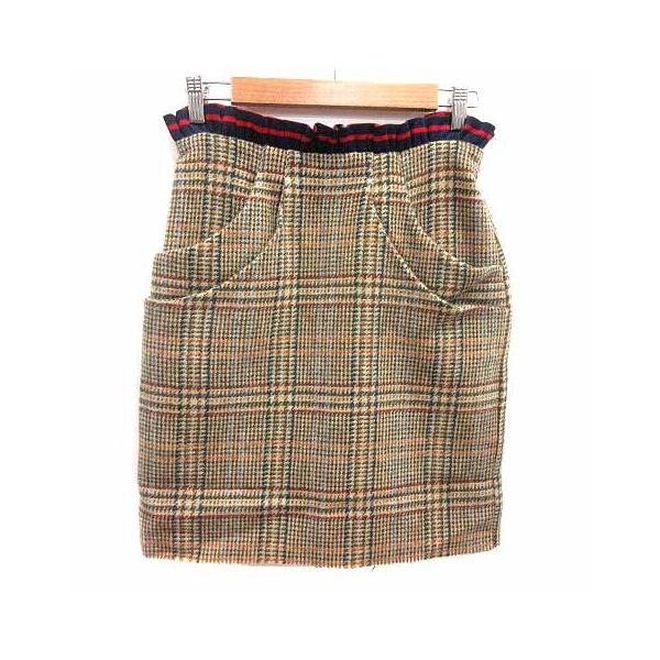 ハーヴェイフェアクロス HARVEY FAIRCLOTH タイトスカート ミニ チェック ウール 2 M ベージュ /YK レディース【表記サイズ】2（日本サイズM程度）【実寸サイズ】ウエスト：約67cm　ヒップ：約84cm　スカート丈：約...