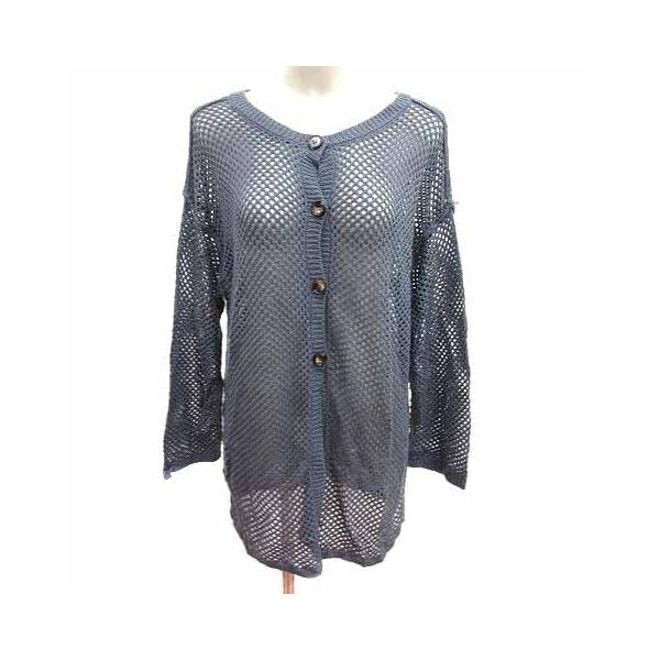 ナイスクラップ NICE CLAUP continuer de NICE CLAUP カーディガン ニット 2way メッシュ 長袖 F 紺 ネイビー /YK レディース【ブランド】ナイスクラップ NICE CLAUP【表記サイズ】F（日本...