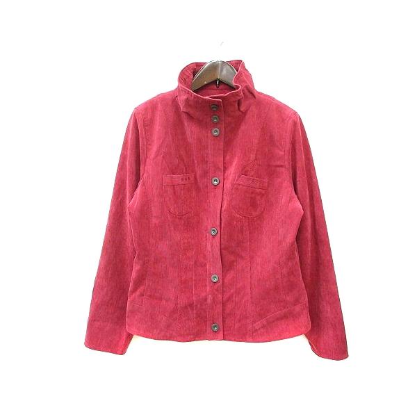 ミローネ Milone ジャケット ブルゾン 総裏地 コーデュロイ M 赤 レッド /MN レディース【表記サイズ】M【実寸サイズ】肩幅：約37cm　身幅：約47cm　袖丈：約58cm　着丈：約55cm　　【素材】表地 ポリエステル83％ ...