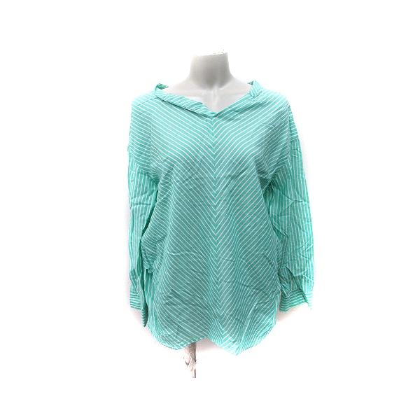 プリシラバスドール PRISCIRA BUS D'OR シャツ ブラウス ストライプ 長袖 2 M ミントグリーン /YI レディース【表記サイズ】2（Mサイズ）【実寸サイズ】身幅：約51cm　着丈：約60cm　ゆき丈：約78cm　　【素材...