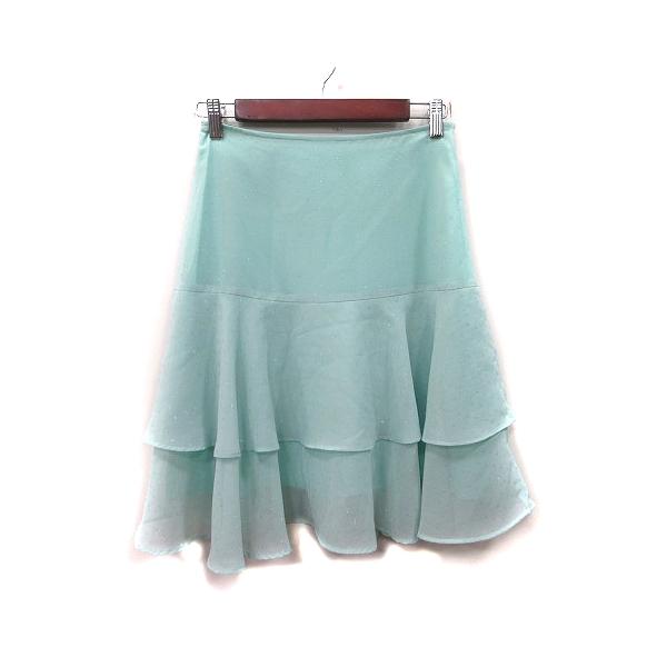イルミ YIRMI フレアスカート ひざ丈 シフォン ティアード 64-92 ミントグリーン /YI ●RY レディース【表記サイズ】64-92【実寸サイズ】ウエスト：約62cm　ヒップ：約88cm　スカート丈：約52cm　　【素材】表地 ...
