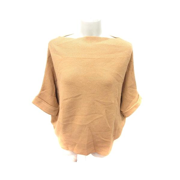 グランターブル Grandtable ニット カットソー Uネック 五分袖 9 キャメル /RT レディース【表記サイズ】9【実寸サイズ】身幅：約65cm　着丈：約49cm　ゆき丈：約48cm　　【素材】アクリル70％毛30％【色】キャメル...