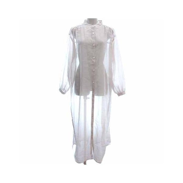 クラシカルエルフ CLASSICAL ELF シャツワンピース ロング シアー スリット 長袖 M ベージュ /YK ●RY レディース【表記サイズ】M【実寸サイズ】身幅：約63.5cm　着丈：約125cm　ゆき丈：約78.5cm　　【素材...