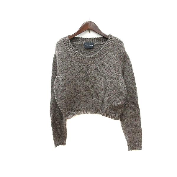 マウロガスペリ MAURO GASPERI ニット セーター 長袖 ウール S グレー ピンク /MN レディース【表記サイズ】S【実寸サイズ】肩幅：約40cm　身幅：約46cm　着丈：約45cm　袖丈：約58cm　　【素材】毛55％ アク...