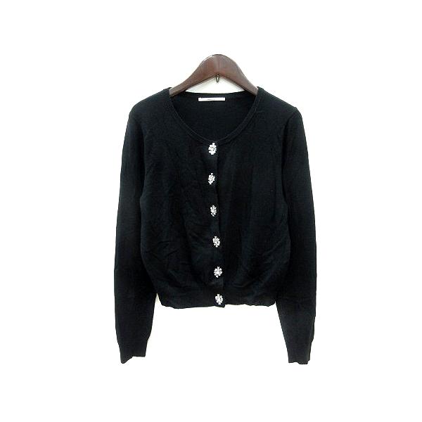 ラボラトリーワーク laboratory work カーディガン ニット ビジュー M 黒 ブラック /MN レディース【ブランド】ラボラトリーワーク laboratory work【表記サイズ】M【実寸サイズ】肩幅：約34cm　身幅：約4...