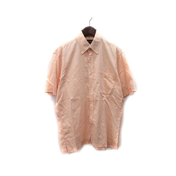 ザ スコッチハウス THE SCOOTCH HOUSE シャツ ボタンダウン ストライプ 半袖 M オレンジ /YI メンズ【表記サイズ】M【実寸サイズ】肩幅：約43cm　身幅：約51cm　着丈：約69cm　袖丈：約24cm　　【素材】綿 ...