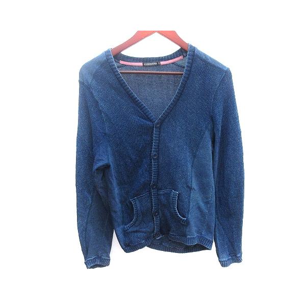 ユーエスボーダー U.S.BOARDER ニット カーディガン 切替 長袖 L 紺 ネイビー /AU メンズ【表記サイズ】L【実寸サイズ】肩幅：約42cm　身幅：約45cm　着丈：約56cm　袖丈：約65cm　　【素材】本体綿100%　接替...