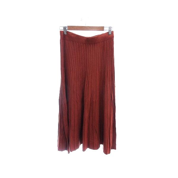 コーナーズ CORNERS フレアスカート マキシ ロング ニット XL 茶 ブラウン /AU レディース【表記サイズ】XL【実寸サイズ】ウエスト：約68cm　ヒップ：約82cm　スカート丈：約88cm　　【素材】アクリル100%【色】ブラ...