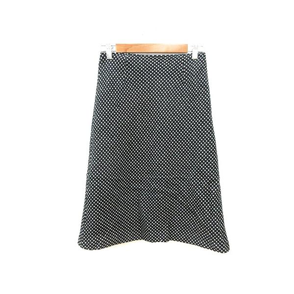 クルーレス CLUELESS フレアスカート ニット ミモレ ロング ドット ウール 2 M 黒 ブラック /MN レディース【表記サイズ】2（日本サイズM相当）【実寸サイズ】ウエスト：約64cm　ヒップ：約80cm　スカート丈：約63cm...