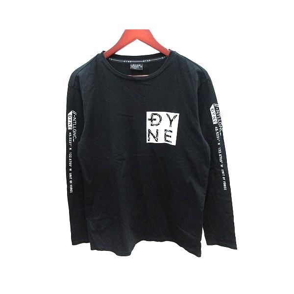 ダイン DYNE カットソー Tシャツ ラウンドネック プリント 長袖 M 黒 ブラック /AU メンズ【表記サイズ】M【実寸サイズ】肩幅：約47cm　身幅：約51cm　着丈：約67cm　袖丈：約60cm　　【素材】綿100%【色】ブラック...