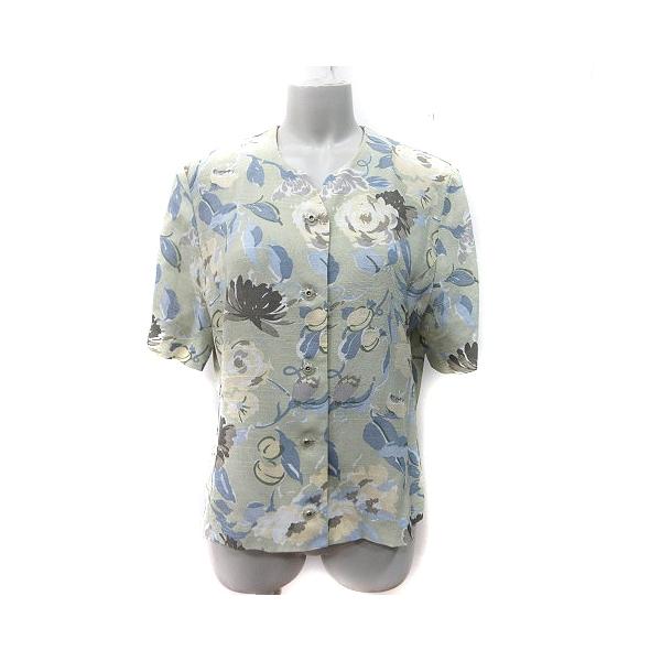 アデンダ Addenda シャツ ブラウス シアー 半袖 花柄 マルチカラー /YI レディース【表記サイズ】サイズ表記なし(実寸サイズをご覧ください)【実寸サイズ】肩幅：約38cm　身幅：約48cm　着丈：約54cm　袖丈：約25cm　　...