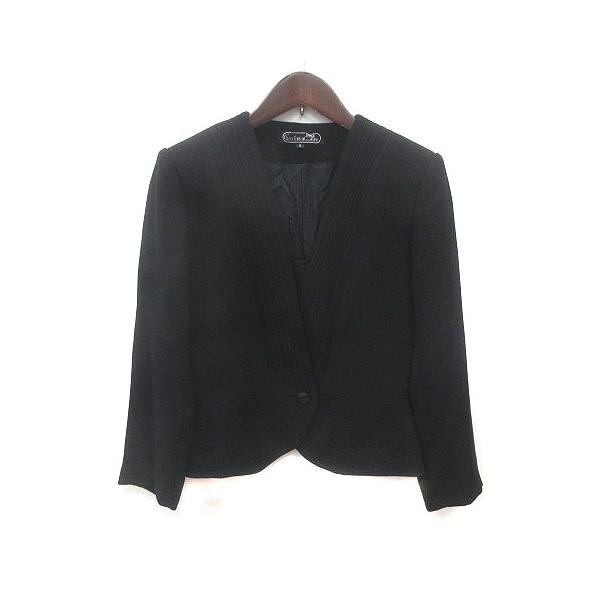 東京イギン TOKYO IGIN ノーカラージャケット 総裏地 長袖 9 黒 ブラック /MS レディース【表記サイズ】9（日本サイズM程度）【実寸サイズ】肩幅：約39cm　身幅：約46cm　袖丈：約52cm　着丈：約51cm　　【素材】表...