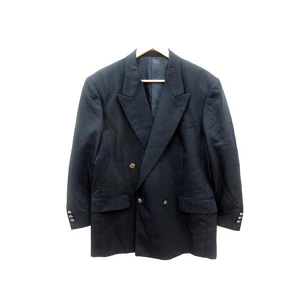 Venere Espero テーラードジャケット ダブル 総裏地 ウール 94AB4 M 紺 ネイビー /MN メンズ【表記サイズ】94AB4（日本サイズM相当）【実寸サイズ】肩幅：約46cm　身幅：約55cm　袖丈：約55cm　着丈：約6...