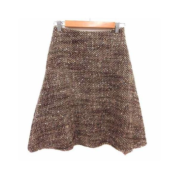 マーリエパーエフデ Maglie par ef-de フレアスカート ひざ丈 ツイード ウール 7 S 茶 ブラウン /YK レディース【ブランド】マーリエパーエフデ Maglie par ef-de【表記サイズ】7（日本サイズS程度）【実...