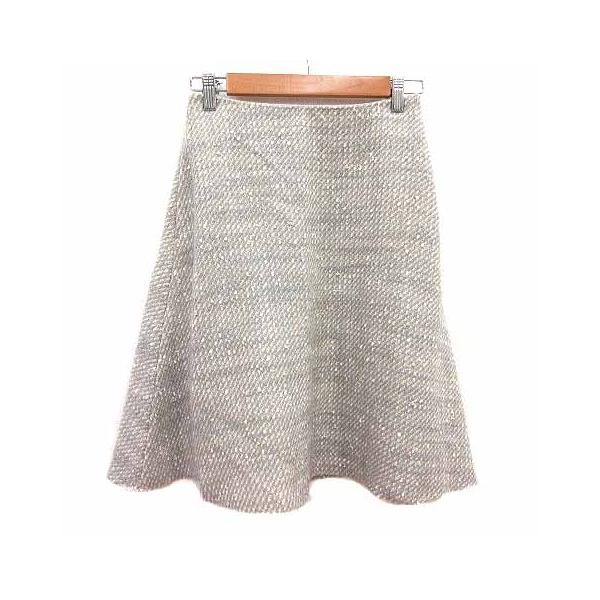 マーリエパーエフデ Maglie par ef-de フレアスカート ひざ丈 ツイード ウール 7 S ライトグレー /YK レディース【ブランド】マーリエパーエフデ Maglie par ef-de【表記サイズ】7（日本サイズS程度）【実...