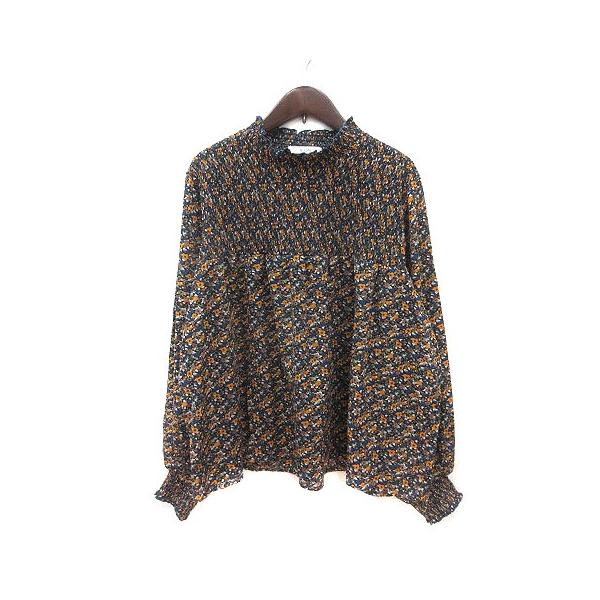 ルコリ le colis ブラウス 花柄 シャーリング 長袖 マルチカラー /MS レディース【表記サイズ】サイズ表記なし(実寸サイズをご覧ください)【実寸サイズ】身幅：約58cm　着丈：約63cm　ゆき丈：約79cm　　【素材】本体　ポリ...