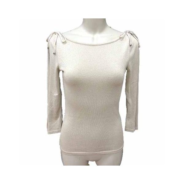 クードシャンス CdeC COUP DE CHANCE ニット カットソー オープンショルダー リボン 七分袖 38 M ベージュ /YK レディース【ブランド】クードシャンス CdeC COUP DE CHANCE【表記サイズ】38（日本...