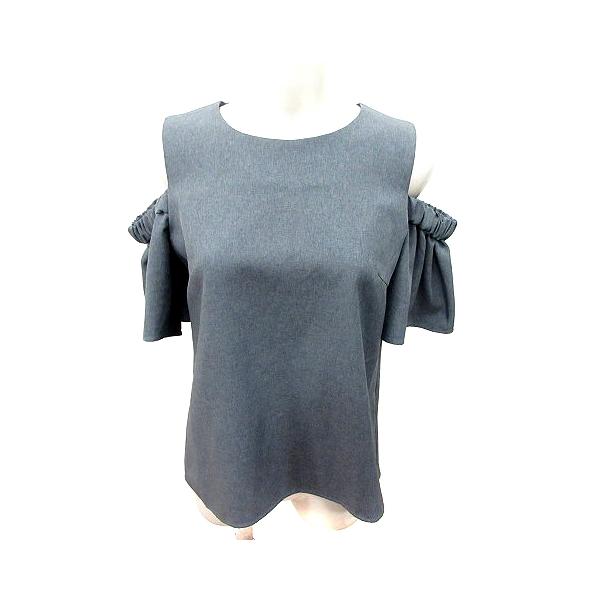 グランターブル grandtable シャツ ブラウス 半袖 グレー /RT レディース【表記サイズ】サイズ表記なし(実寸サイズをご覧ください)【実寸サイズ】肩幅：約34cm　身幅：約44cm　着丈：約56〜64cm　袖丈：約17cm　　【...