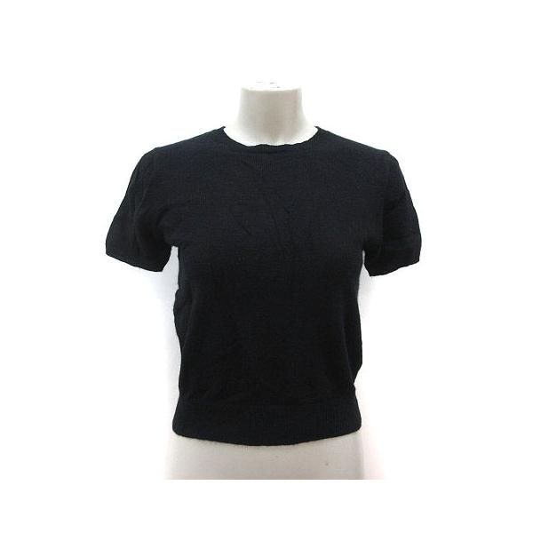 ラルフローレン RALPH LAUREN ニット カットソー ウール 半袖 M 黒 ブラック /MS レディース【ブランド】ラルフローレン RALPH LAUREN【表記サイズ】M【実寸サイズ】肩幅：約35cm　身幅：約40cm　着丈：約4...
