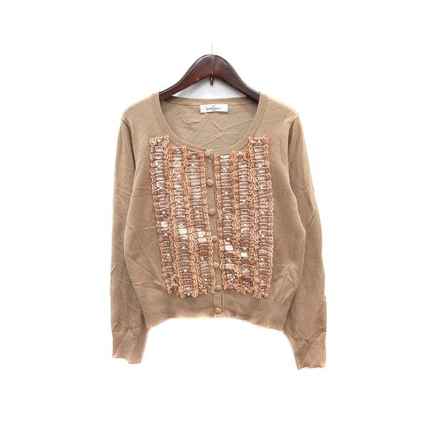 ギャラリービスコンティ GALLERY VISCONTI カーディガン ニット レース フリル 2 M ベージュ /MN レディース【ブランド】ギャラリービスコンティ GALLERY VISCONTI【表記サイズ】2（日本サイズM相当）【実...