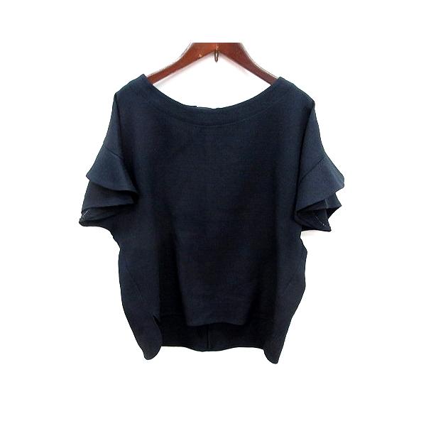 ジェイエフレディメイド Jf Ready Made ニット カットソー Uネック 半袖 F 紺 ネイビー /RT レディース【表記サイズ】F【実寸サイズ】身幅：約50cm　着丈：約54〜58.5cm　ゆき丈：約34cm　　【素材】ポリエステ...