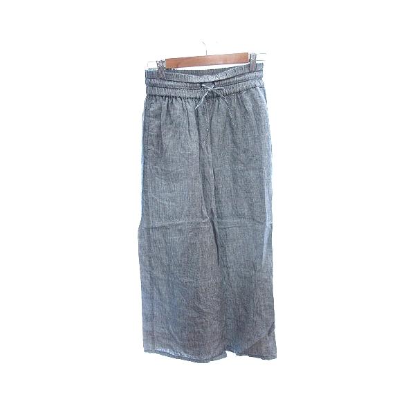 ビーミングバイビームス B:MING LIFE STORE by BEAMS Herdmans ワイドパンツ ガウチョ イージー 千鳥格子 麻 リネン S 紺 ネイビー【ブランド】ビーミングバイビームス B:MING LIFE STORE ...