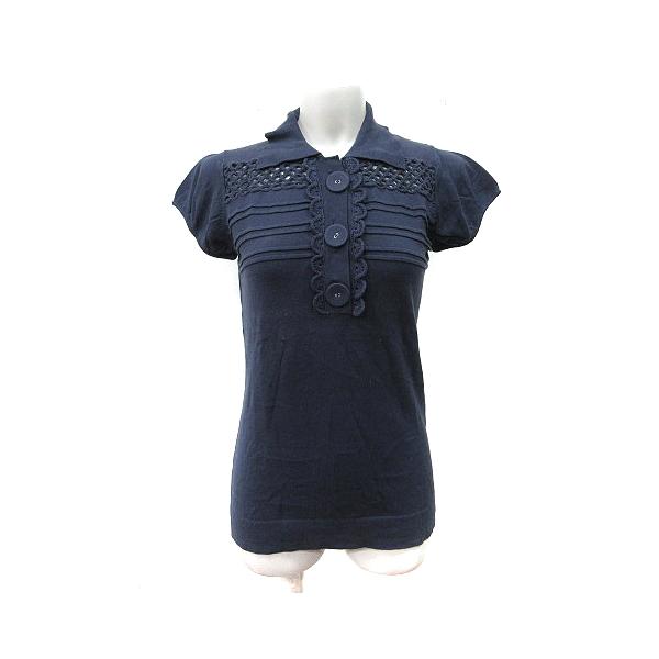 パブロジェラールダレル Pablo GERARD DAREL ポロシャツ 半袖 かぎ編み 1 S 紺 ネイビー /YI レディース【ブランド】パブロジェラールダレル Pablo GERARD DAREL【表記サイズ】1（Sサイズ）【実寸サイ...