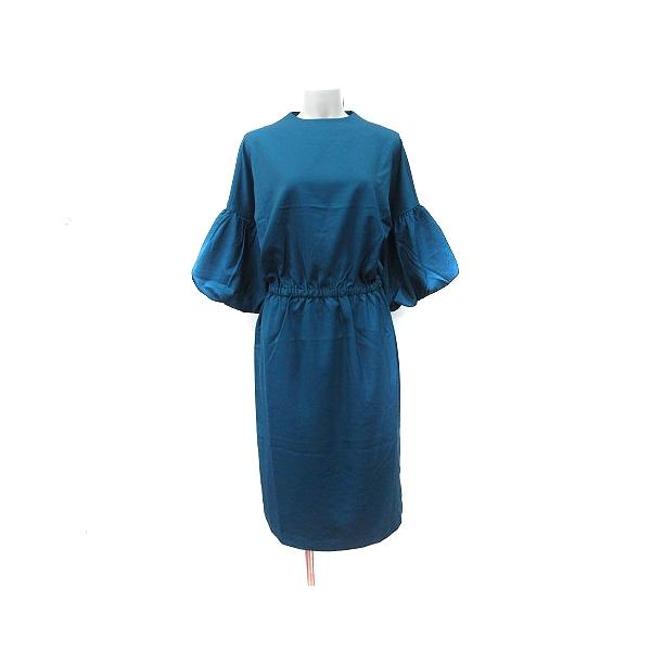 ファビア FABIA ワンピース ロング バルーン袖 七分袖 L 青緑 /YI レディース【表記サイズ】L【実寸サイズ】身幅：約57cm　着丈：約106cm　ゆき丈：約58cm　　【素材】ポリエステル 90％ ポリウレタン 10％　袖裏地 ...