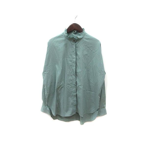 コムアンファム Comme une Femme シャツ フリル 長袖 緑 グリーン /MS レディース【表記サイズ】サイズ表記なし(実寸サイズをご覧ください)【実寸サイズ】身幅：約55cm　着丈：約62〜約70cm　ゆき丈：約77cm　　【...