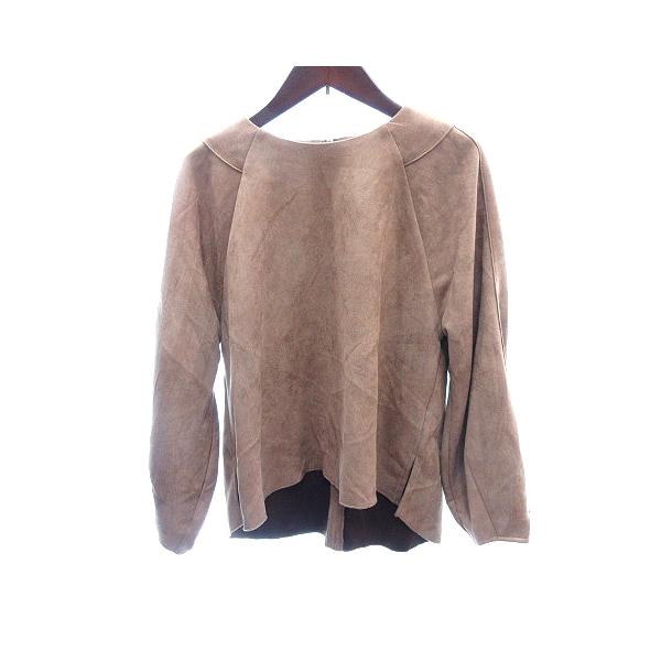 コムアンファム Comme une Femme カットソー ラウンドネック フェイクスエード長袖 38 M 茶 ブラウン /AU レディース【ブランド】コムアンファム Comme une Femme【表記サイズ】38（日本サイズM程度）【実...