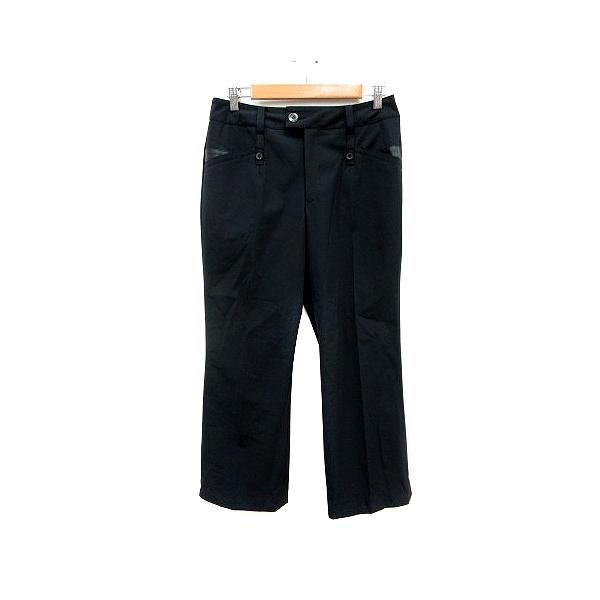 maggio vento ストレートパンツ スラックス 13AR XL 黒 ブラック /MN レディース【表記サイズ】13AR（日本サイズXL相当）【実寸サイズ】ウエスト：約76cm　もも幅：約28cm　裾幅：約24cm　股上：約28cm　...