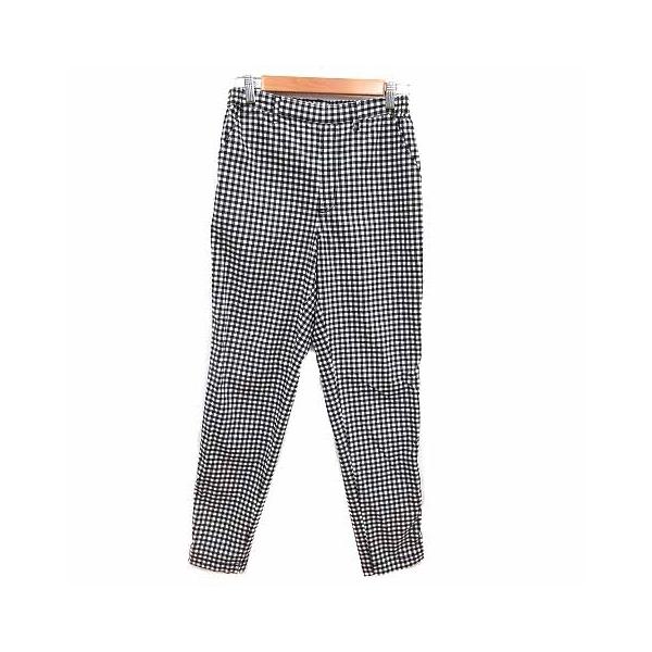ベーシックエクセレント BASIC&amp;EXCELLNT HAPPY UNION テーパードパンツ ギンガムチェック M 黒 ブラック 白 /YK ●RY レディース【表記サイズ】M【実寸サイズ】ウエスト：約61〜cm　もも幅：約25....