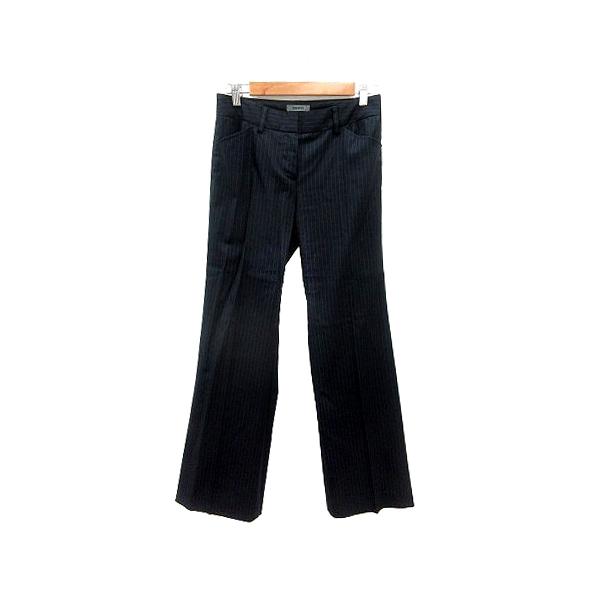 プレミス Premise ワイドパンツ スラックス ストライプ ウール 38 M 紺 ネイビー /MN レディース【ブランド】プレミス Premise【表記サイズ】38（日本サイズM相当）【実寸サイズ】ウエスト：約68cm　もも幅：約25c...