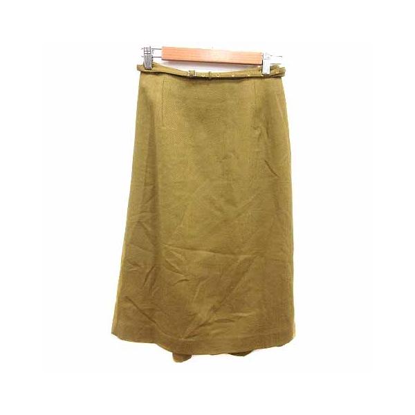 toute la journee MERVEILLE H. フレアスカート ミモレ ロング ウール 黄緑 ライトグリーン /YK レディース【表記サイズ】サイズ表記なし(実寸サイズをご覧ください)【実寸サイズ】ウエスト：約58cm　ヒップ：...