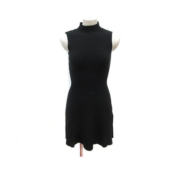 ミシェルマカロン michell Macaron ニットワンピース ミニ ハイネック リブ ノースリーブ XS 黒 ブラック /MS レディース【ブランド】ミシェルマカロン michell Macaron【表記サイズ】XS【実寸サイズ】肩幅...