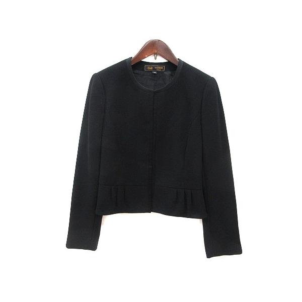 トウキョウイギン TOKYO IGIN ノーカラージャケット 総裏地 11AR 黒 ブラック /MS レディース【表記サイズ】11AR（日本サイズL程度）【実寸サイズ】肩幅：約37cm　身幅：約46cm　袖丈：約59cm　着丈：約46cm　...