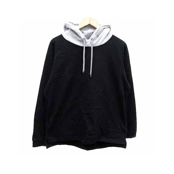 コムサコミューン COMME CA COMMUNE パーカー プルオーバー フード 長袖 L 黒 ブラック グレー /YK 【ブランド】コムサコミューン COMME CA COMMUNE【表記サイズ】L【実寸サイズ】身幅：約56cm　着丈：...