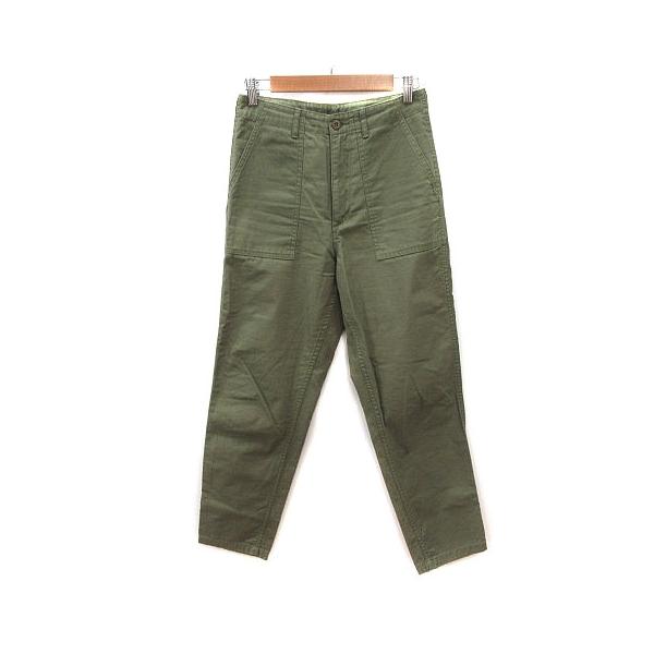 トロワユイットパープラージュ 3/8 par plage ベイカーパンツ ロング 36 カーキ /MS レディース【表記サイズ】36（日本サイズS程度）【実寸サイズ】ウエスト：約68cm　もも幅：約28cm　裾幅：約17cm　股上：約30c...