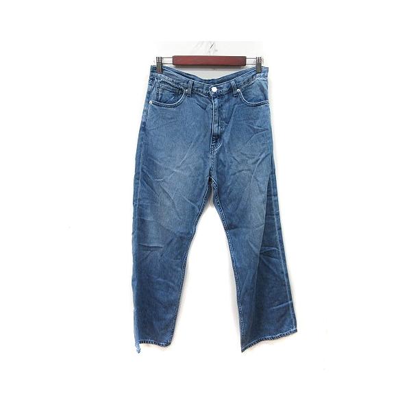 フリピエ FRIPIER ワイドパンツ デニム ダメージ加工 1 S 紺 ネイビー /YI レディース【表記サイズ】1（Sサイズ）【実寸サイズ】ウエスト：約72cm　もも幅：約27cm　裾幅：約22cm　股上：約26cm　股下：約67cm　...