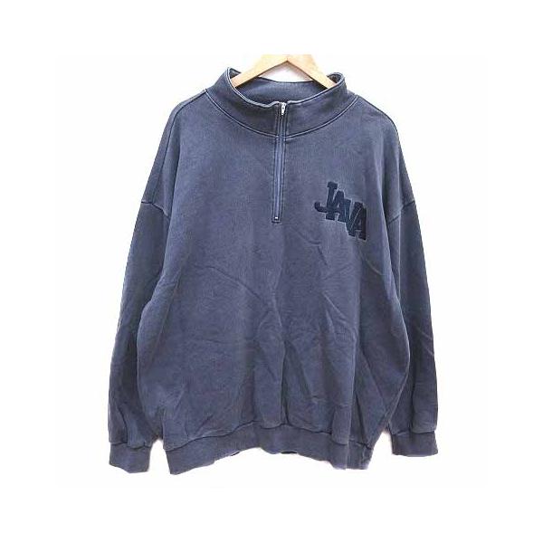 ジャバ JaVa トレーナー プルオーバー ハーフジップ 長袖 XL 紺 ネイビー /YK メンズ【表記サイズ】XL【実寸サイズ】身幅：約70cm　着丈：約73cm　ゆき丈：約95cm　　【素材】【本体】 綿60％ ポリエステル40％　【リ...