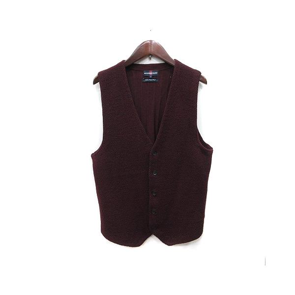 アレキサンダージュリアン ALEXANDER JULIAN ベスト ニット 前開き L 赤 ボルドー /YI メンズ【表記サイズ】L【実寸サイズ】身幅：約50cm　着丈：約55cm　　【素材】毛 50％ アクリル 50％【色】ボルドー【状態...