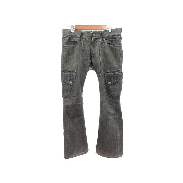 ディファレンス DIFFERENCE デニムパンツ ジーンズ ワイド ヘリンボーン柄 ユーズド加工 2 M グレー /MN メンズ【ブランド】ディファレンス DIFFERENCE【表記サイズ】2（日本サイズM相当）【実寸サイズ】ウエスト：約...