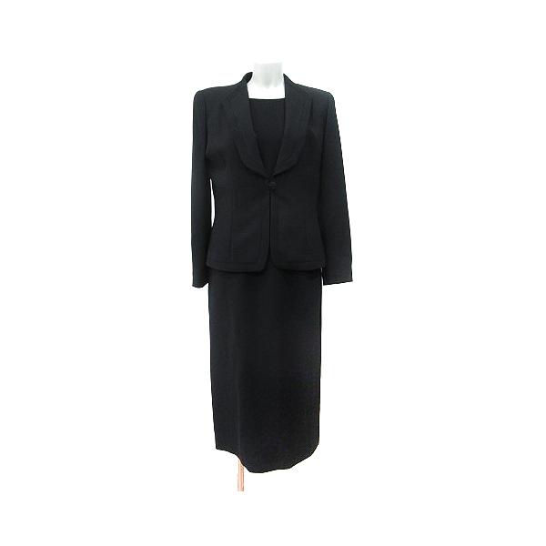 ピエールバルマン PIERRE BALMAIN ブラックフォーマル ショールカラージャケット 総裏地 ワンピース ロング 七分袖 11AR L 黒 【表記サイズ】11AR（サイズ）【実寸サイズ】肩幅：約37cm　身幅：約48cm　袖丈：約5...