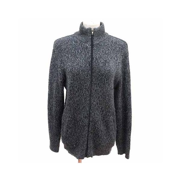 JOHNY PULLS ニットジャケット スタンドカラー ジップアップ 長袖 M グレー /YK メンズ【表記サイズ】M【実寸サイズ】肩幅：約41cm　身幅：約46.5cm　袖丈：約60cm　着丈：約61cm　　【素材】アクリル90％ 毛1...